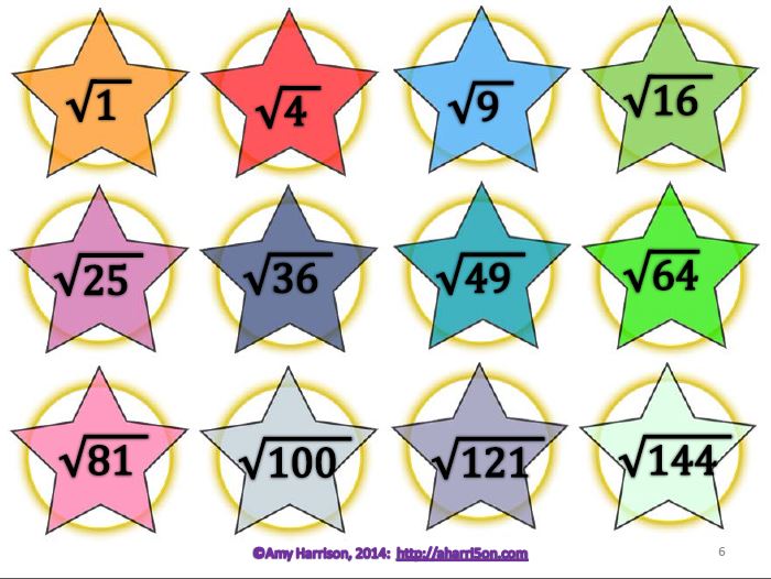 My Math Resources - SquareRootsClockIdea6