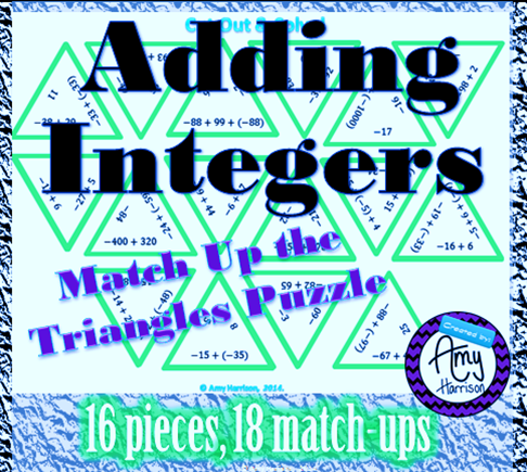 My Math Resources - Adding Integers Triang Puzzle 3 Cover