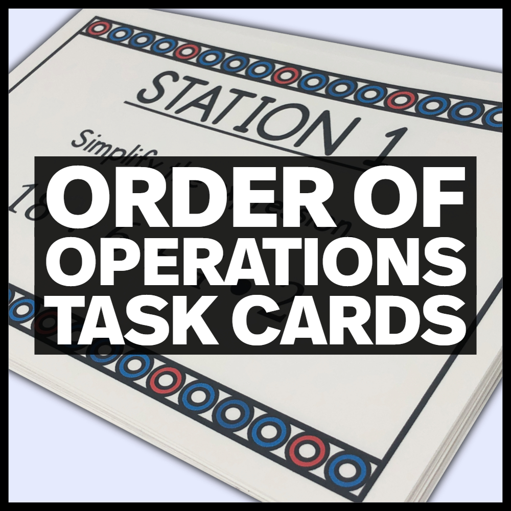 My Math Resources - order of operations task cards cover