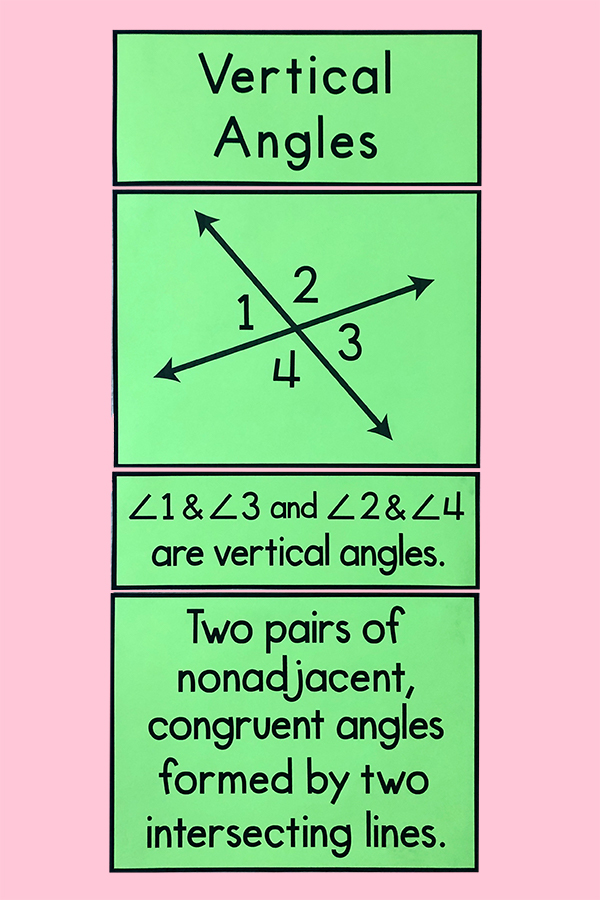 My Math Resources - Types of Angle Pairs Bulletin Board Posters