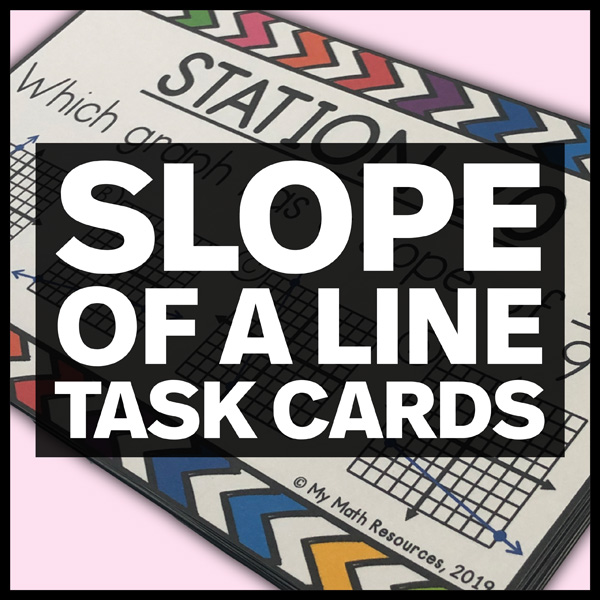 My Math Resources - slope of a line task cards cover