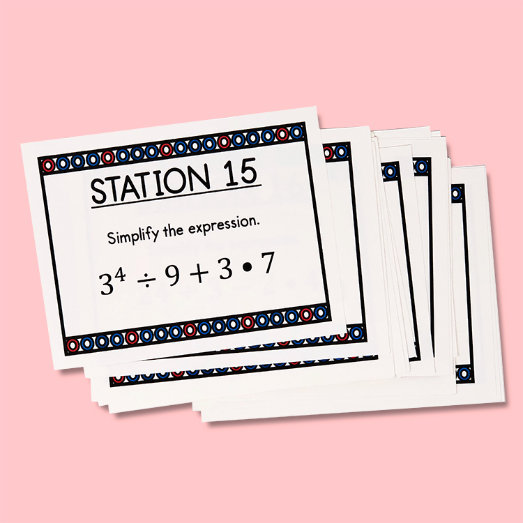 My Math Resources - Order of Operations Task Cards – 6.EE.A.1