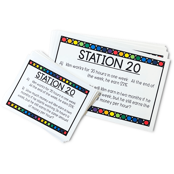 My Math Resources - Middle School Math Task Cards