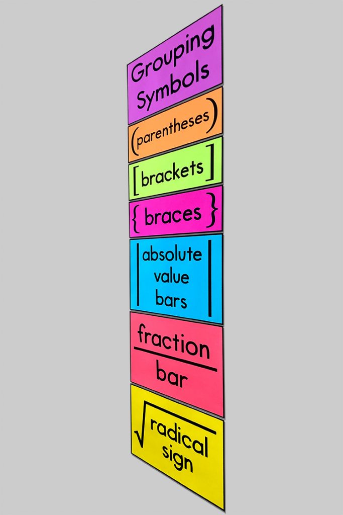 My Math Resources - Grouping Symbols Posters