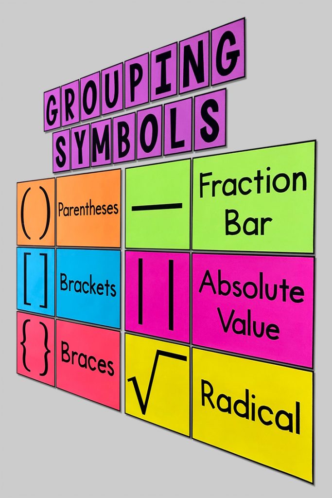 My Math Resources - Grouping Symbols Posters