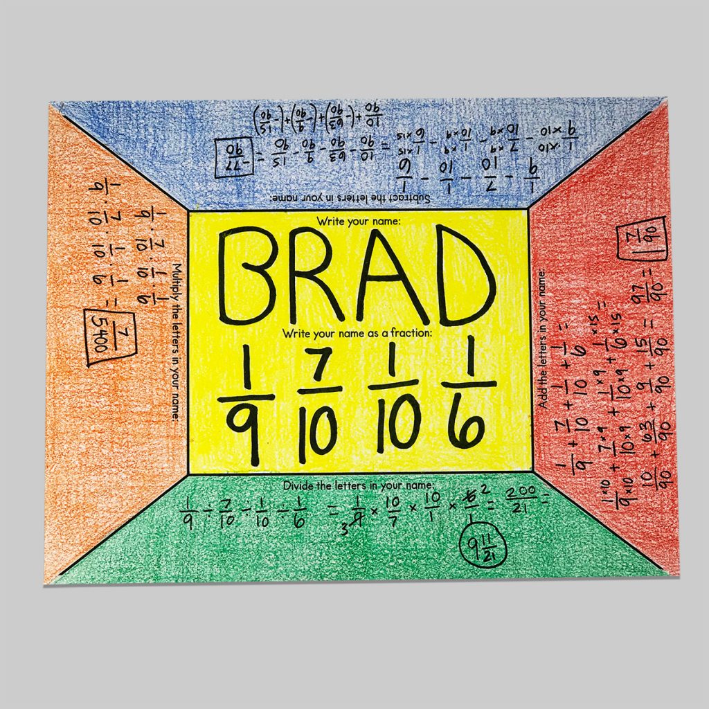 My Math Resources - Fraction Alphabet – a unique fraction operations ...