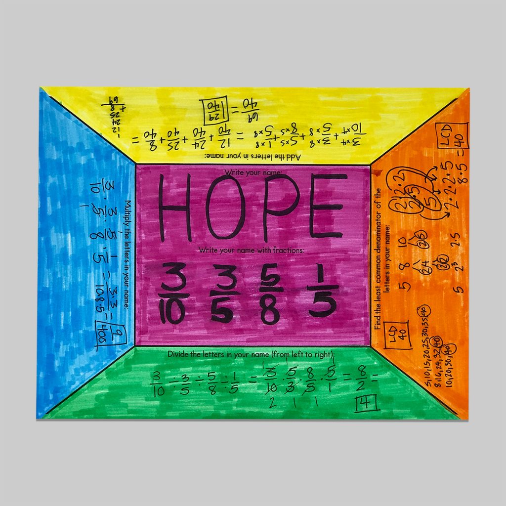 My Math Resources - Fraction Alphabet – a unique fraction operations ...