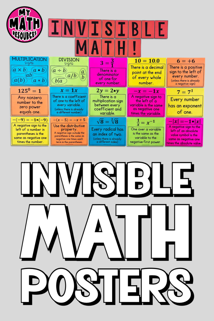 My Math Resources - Invisible Math Posters – Middle School Math ...