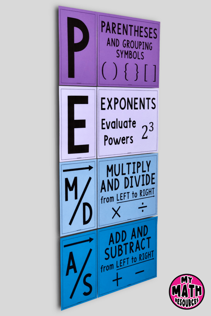 My Math Resources - Order of Operations PEMDAS Posters – Math Classroom ...