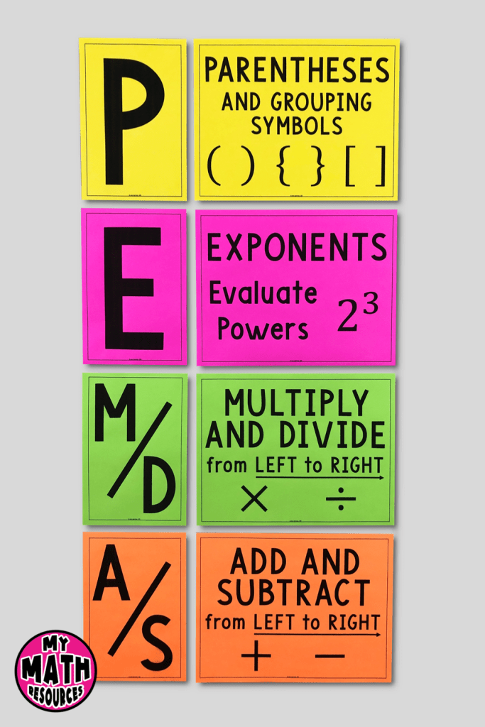 My Math Resources - Order of Operations PEMDAS Posters – Math Classroom ...