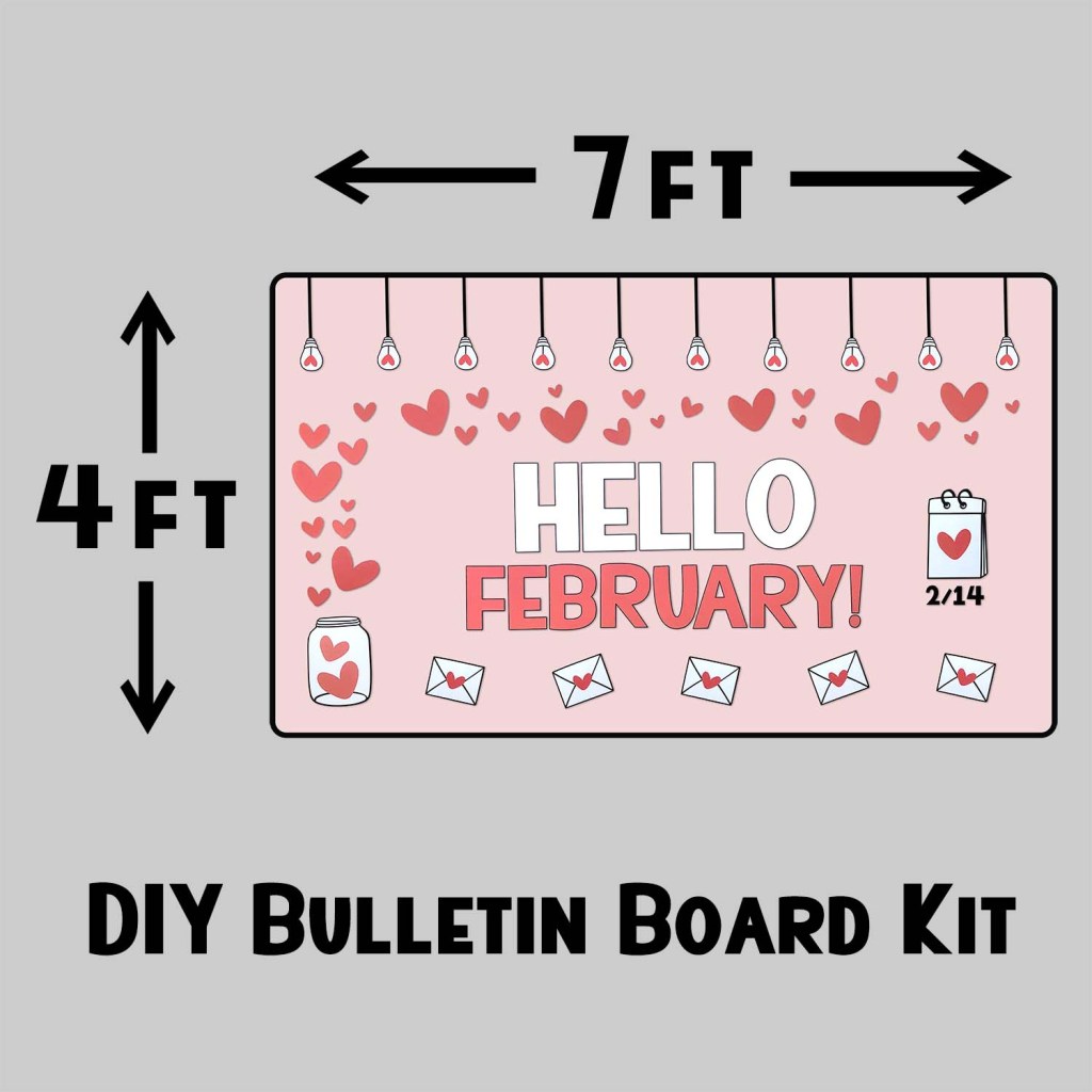 My Math Resources - Hello February Bulletin Board Kit – Classroom Decor